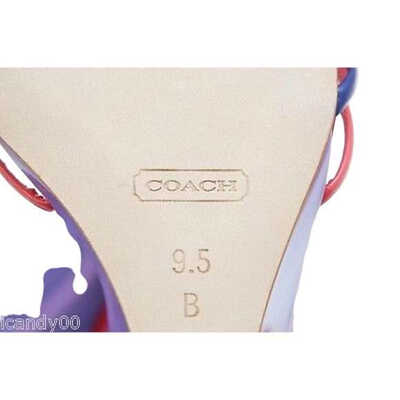 Coach | Shoes | Coach Tisha Heartstar Patent Leather Wedge Strappy ...